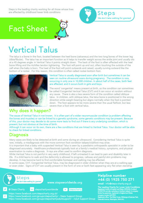 Vertical Talus Factsheet - download only - STEPS Charity Worldwide